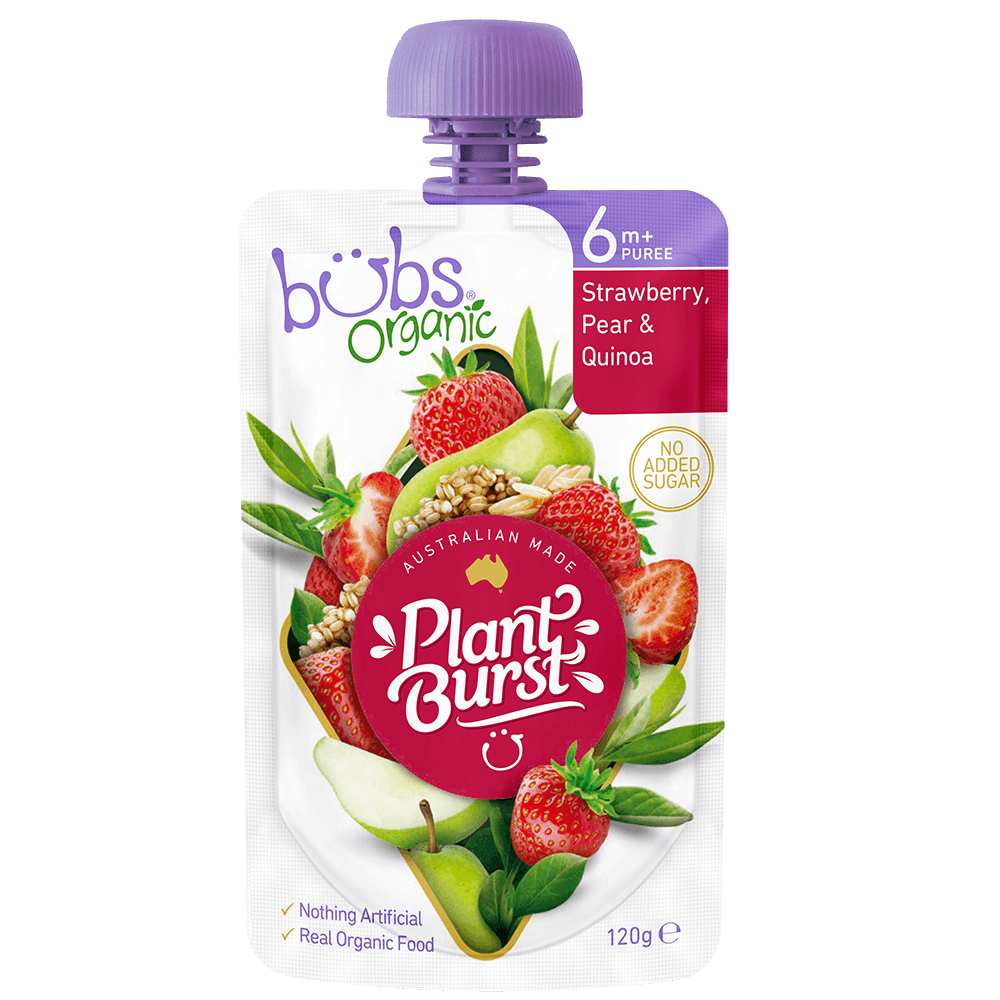 Bubs Organic Strawberry, Pear & Quinoa 6m+ Reviews | Tell Me Baby
