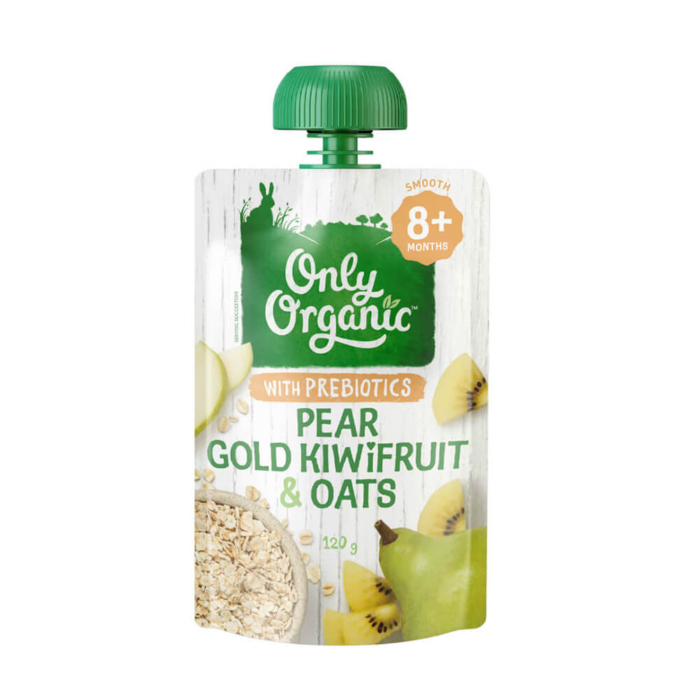 Only Organic Pear Gold Kiwifruit & Oats 8m+ Reviews | Tell Me Baby