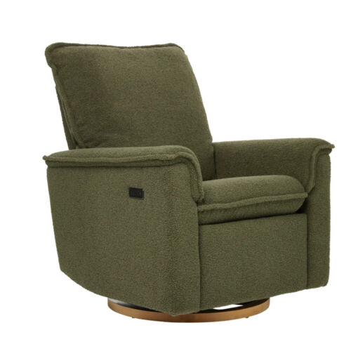 iL Tutto Louie Electric Recliner Glider Nursery Chair in Olive Teddy ...